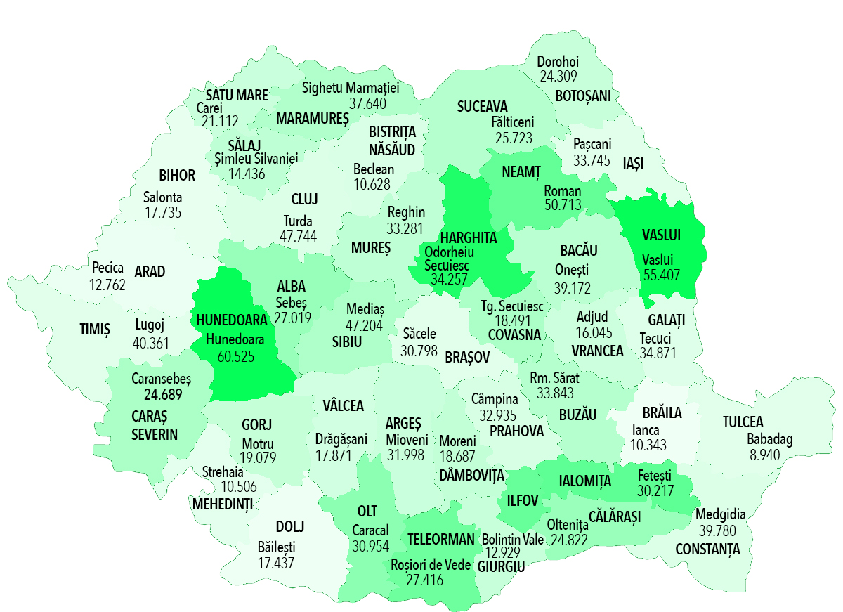 Al doilea cel mai mare oraș din fiecare județ - Saceleanul
