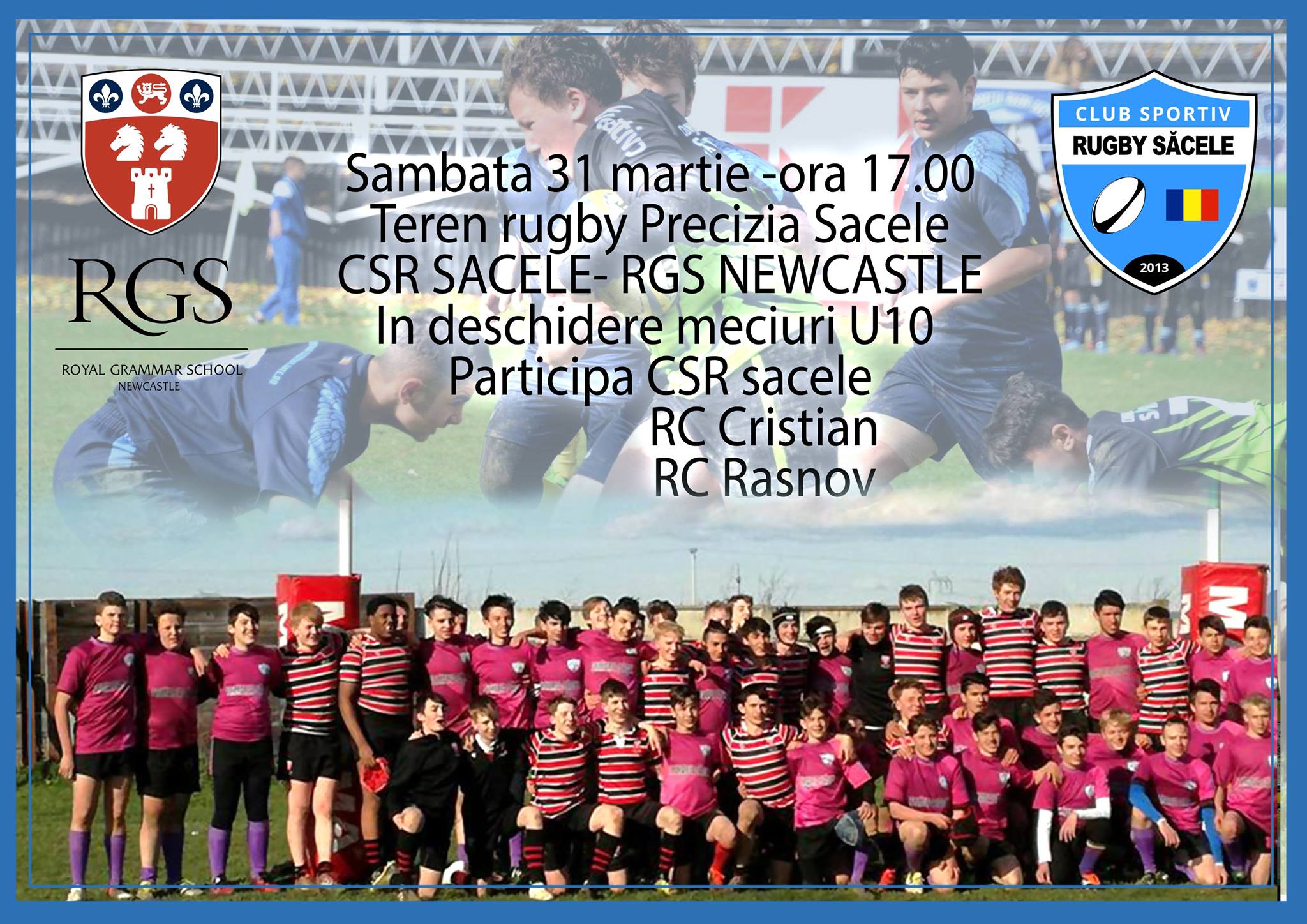 CS Rugby Săcele dispută astăzi un meci test cu RGS Newcastle - Saceleanul
