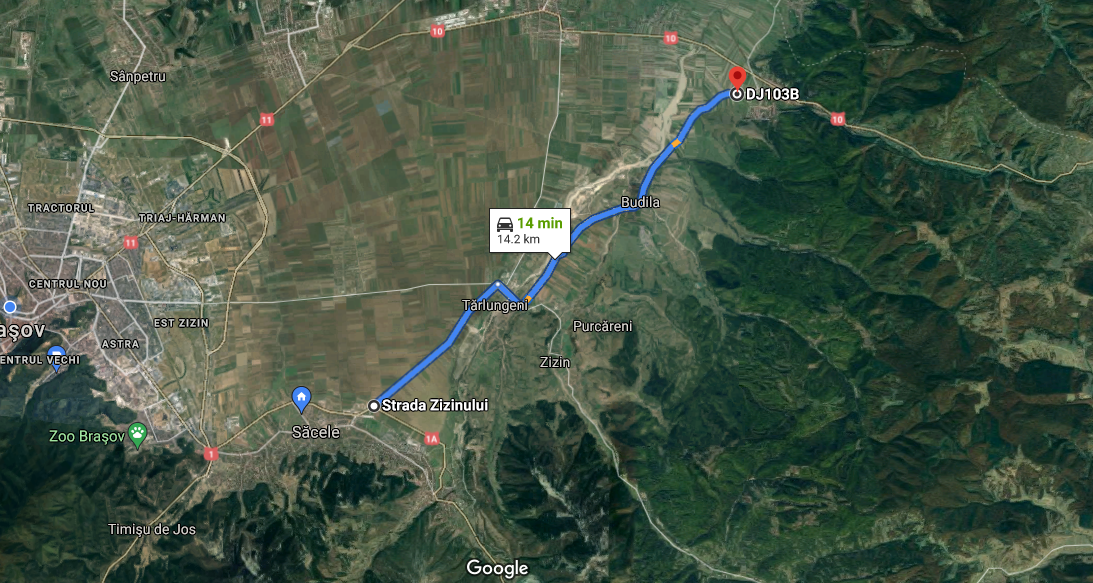(Tărlungeni) Drumul județean Săcele – Tărlungeni - Budila - Teliu, pe ...